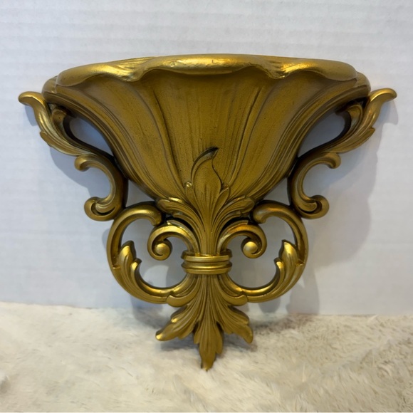 Homco | Accents | Vintage Homco Gold Hollywood Regency Wall Pocket 4446 ...